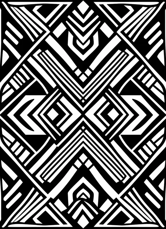 Pattern Tribal African Coloring Pages Midjourney Prompt | PromptBase