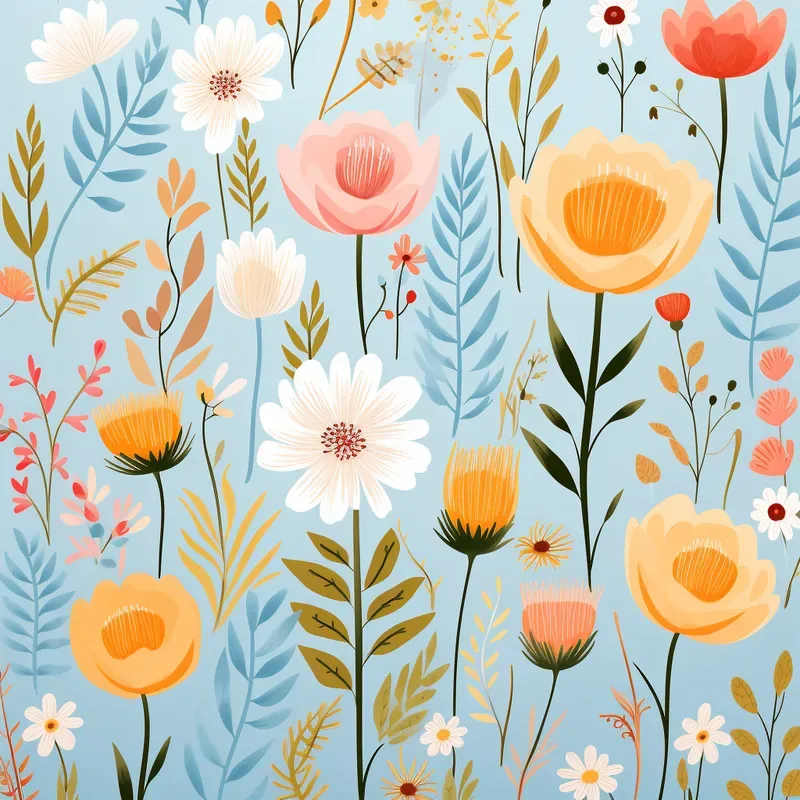 Whimsical Flower Patterns Midjourney Prompt | PromptBase