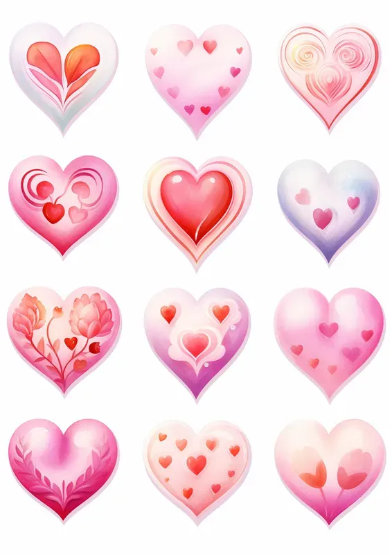 Pastel Valentine Hearts Patterns Midjourney Prompt | PromptBase