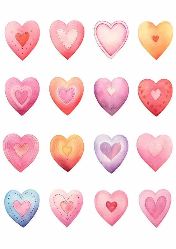 Pastel Valentine Hearts Patterns Midjourney Prompt | PromptBase