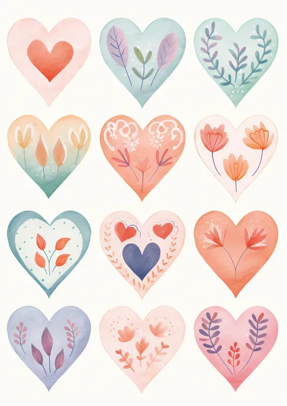 Pastel Valentine Hearts Patterns Midjourney Prompt | PromptBase