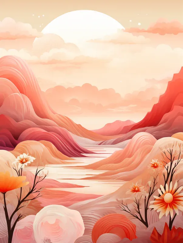 Whimsical Landscape Sun Posters Midjourney Prompt | PromptBase