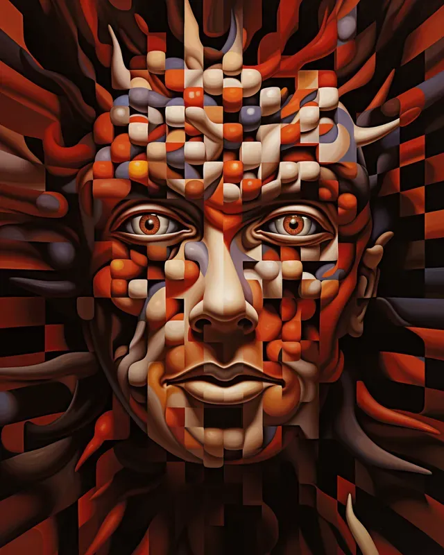 Hyperbolic Visage Patterns Midjourney Prompt | PromptBase