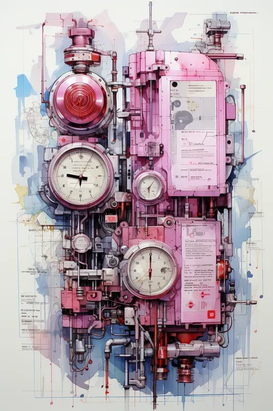 Pastel Technical Schematics Midjourney Prompt | PromptBase