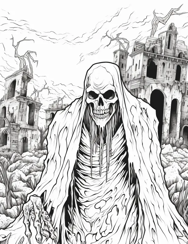 Apocalypse Creepy Coloring Pages Midjourney Prompt | PromptBase
