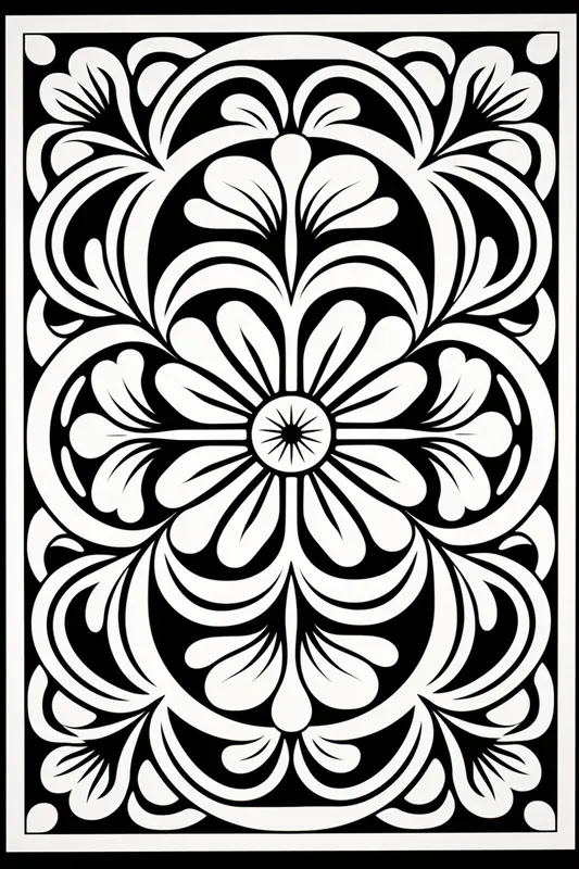 Talavera Tiles Coloring Pages Midjourney Prompt | PromptBase