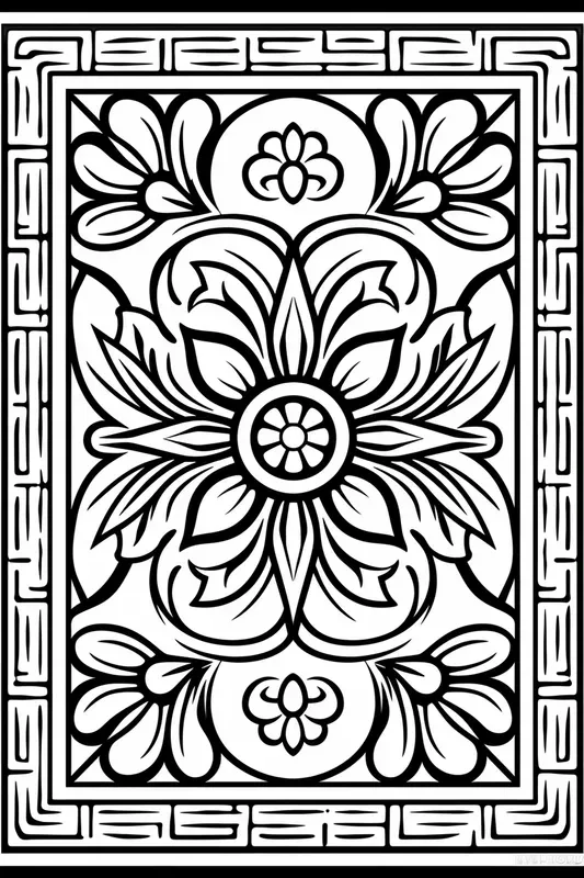 Talavera Tiles Coloring Pages Midjourney Prompt | PromptBase