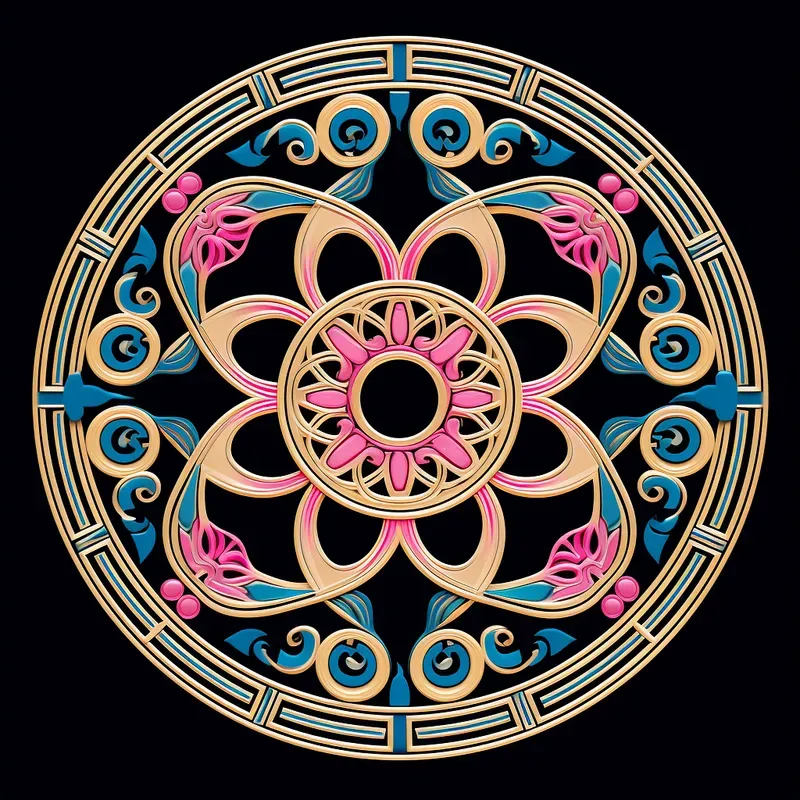 Woodcut Carved Circular Icon Patterns Midjourney Prompt | PromptBase