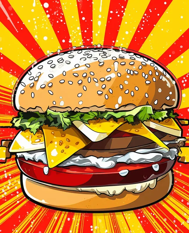 Pop Art Food Comic Style Midjourney Prompt | PromptBase