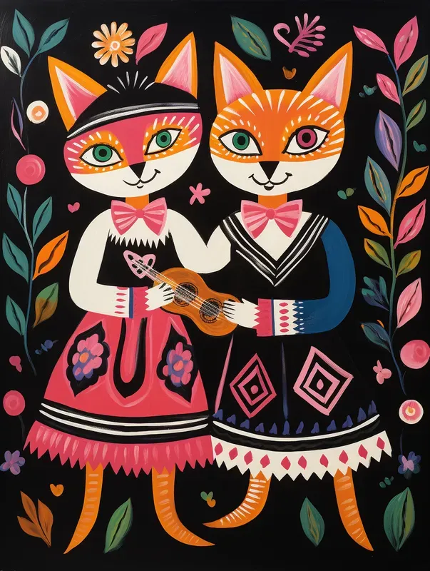 Whimsical Folk Art Midjourney Prompt | PromptBase
