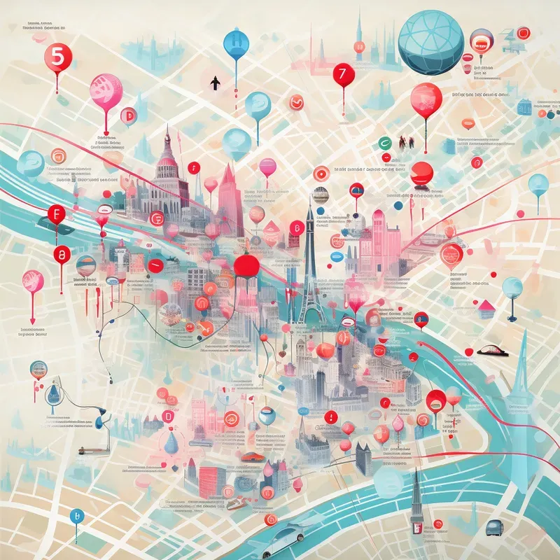 Advertisement Map Cities Midjourney Prompt | PromptBase
