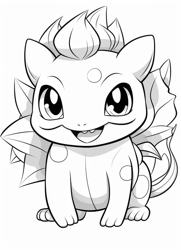 Kawai Pokemon Coloring Pages Midjourney Prompt | PromptBase
