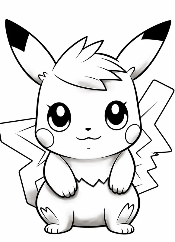 Kawai Pokemon Coloring Pages Midjourney Prompt | PromptBase