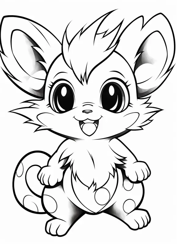 Kawai Pokemon Coloring Pages Midjourney Prompt | PromptBase