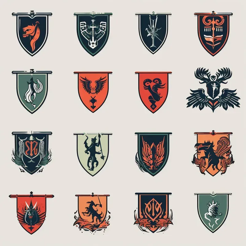 Collections Of Warrior Emblems Logos Midjourney Prompt | PromptBase