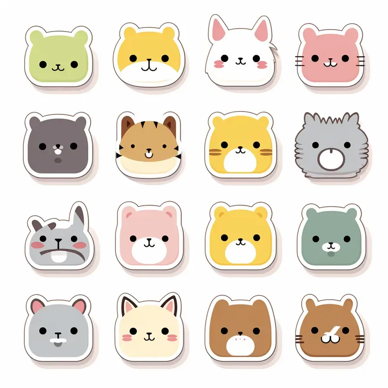 Cute Animal Kawaii Stickers Midjourney Prompt | PromptBase