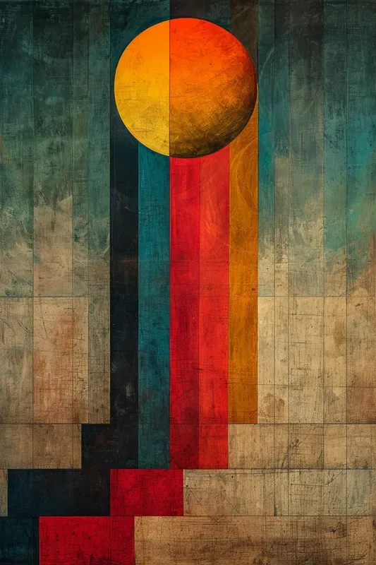 Mid Century Abstract Geometric Paintings Midjourney Prompt | PromptBase