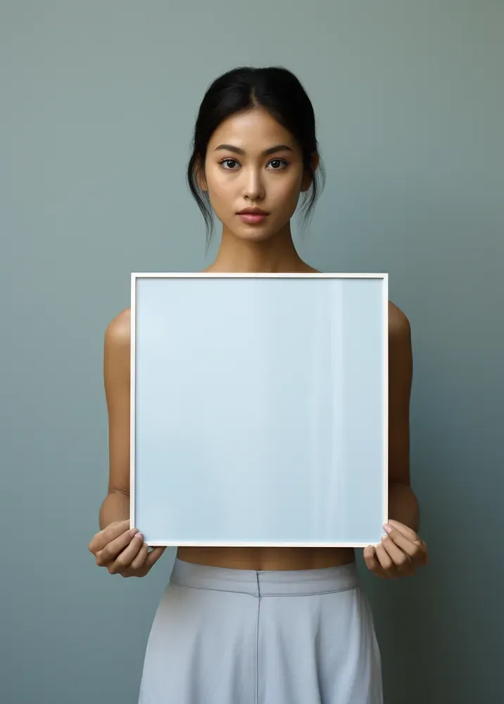 Person Square Photo Frame Mockups Midjourney Prompt | PromptBase