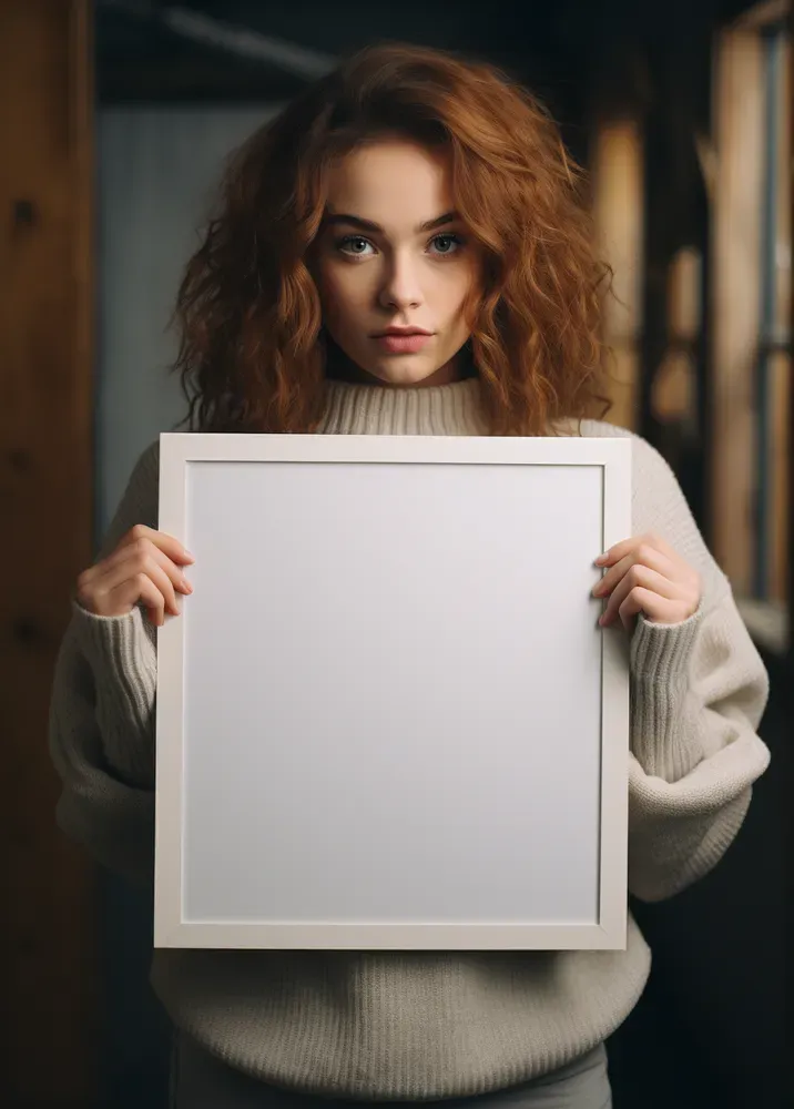 Person Square Photo Frame Mockups Midjourney Prompt | PromptBase