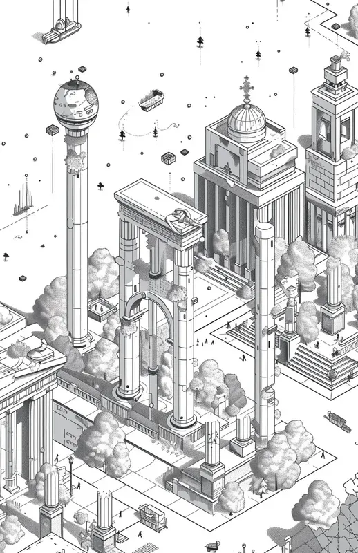 Iconography Linear City Maps Midjourney Prompt | PromptBase