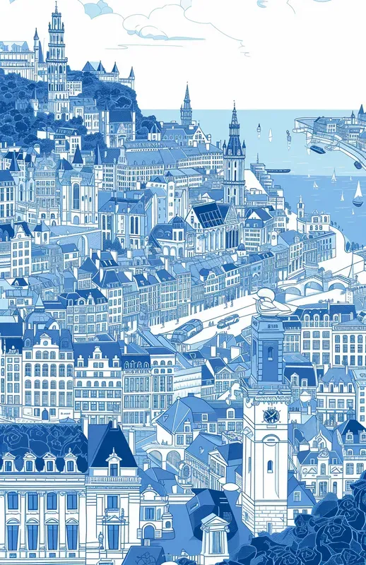 Iconography Linear City Maps Midjourney Prompt | PromptBase