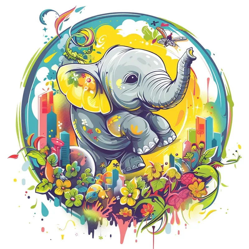 Rounds Cartoon Animal Aesthetic Cliparts Midjourney Prompt | PromptBase