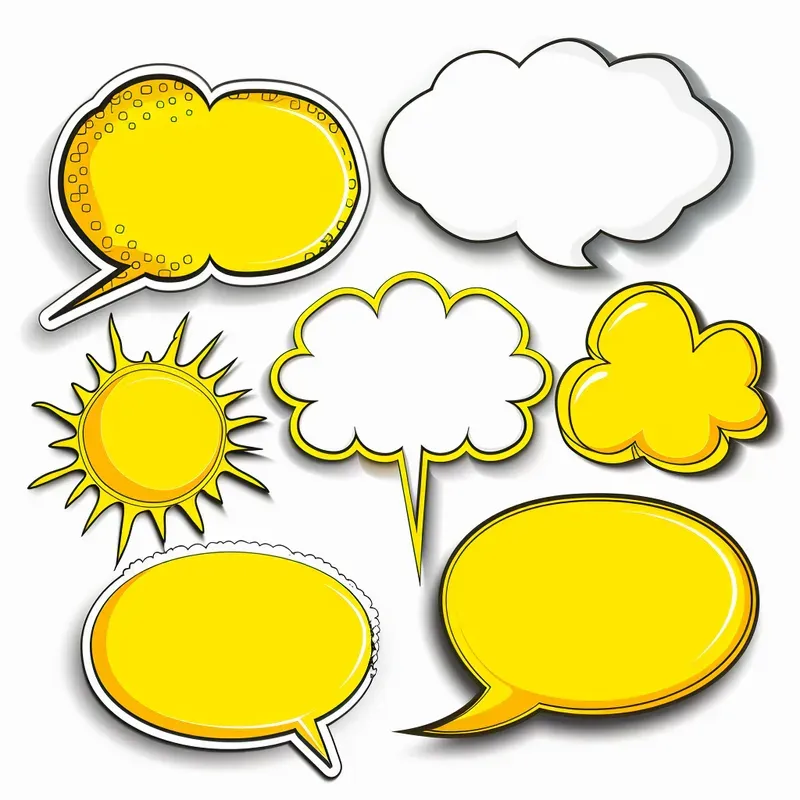 Simple Speech Bubble Sets Midjourney Prompt | PromptBase