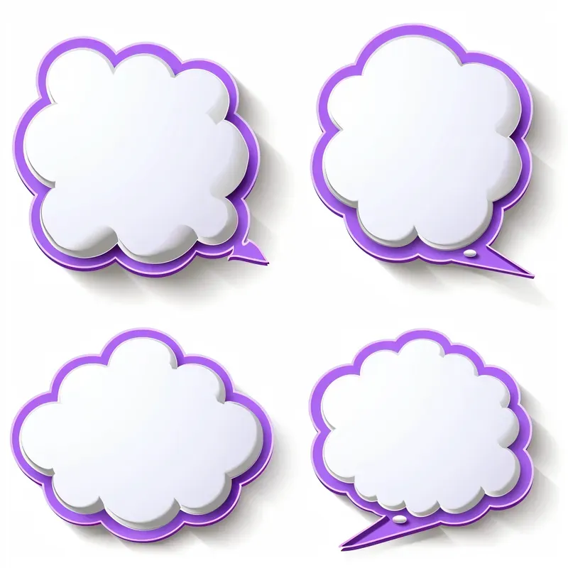 Simple Speech Bubble Sets Midjourney Prompt | PromptBase