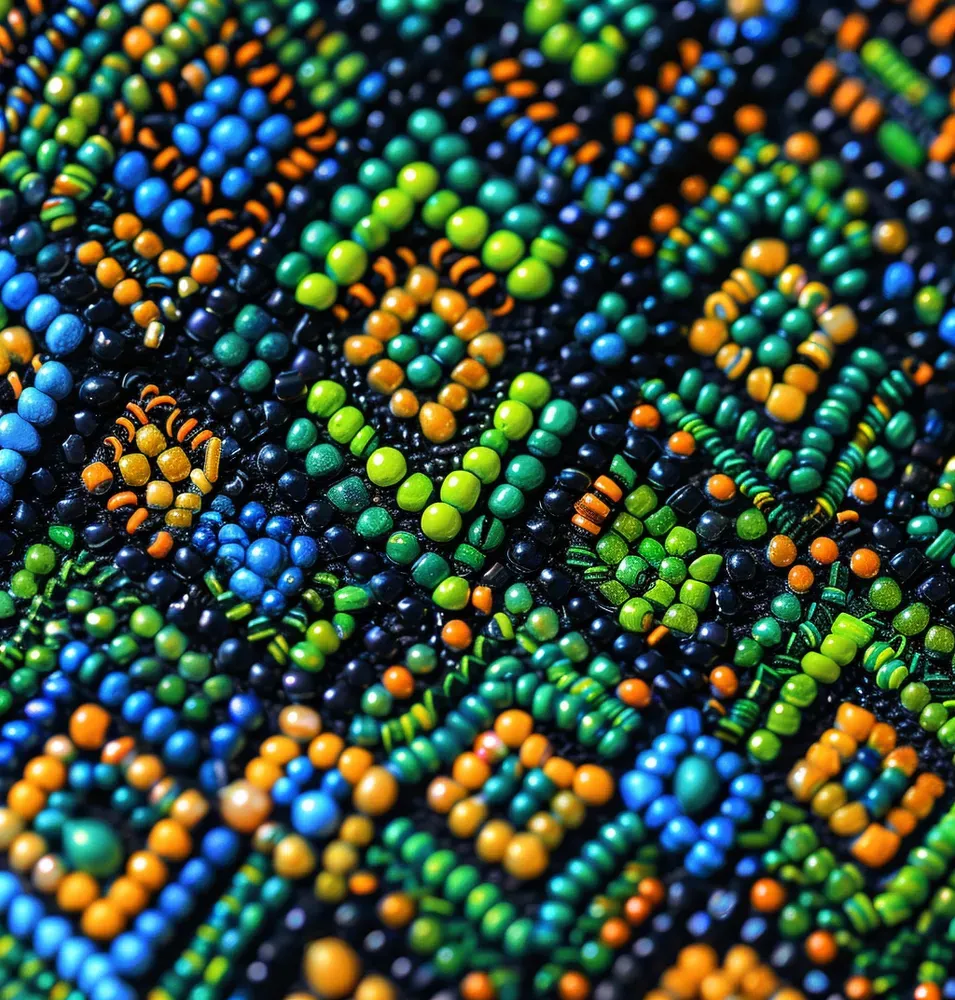 African Beadwork Fabric Patterns Midjourney Prompt | PromptBase