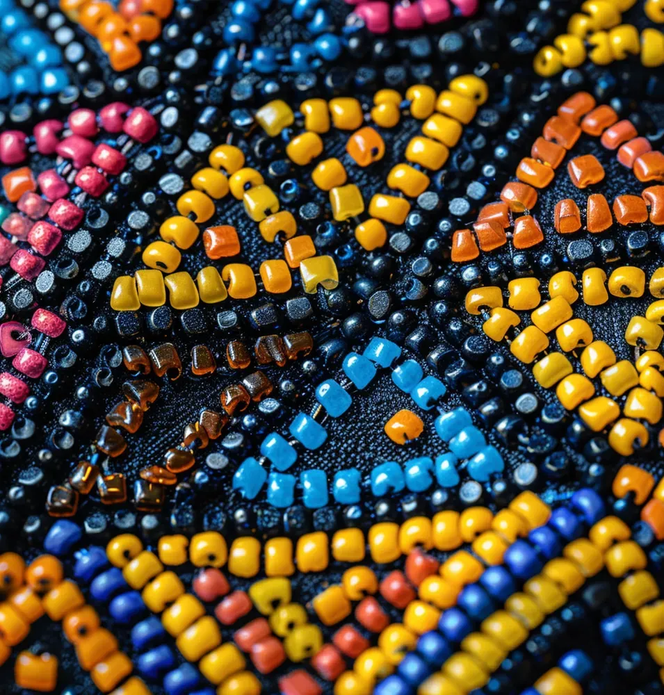 African Beadwork Fabric Patterns Midjourney Prompt | PromptBase
