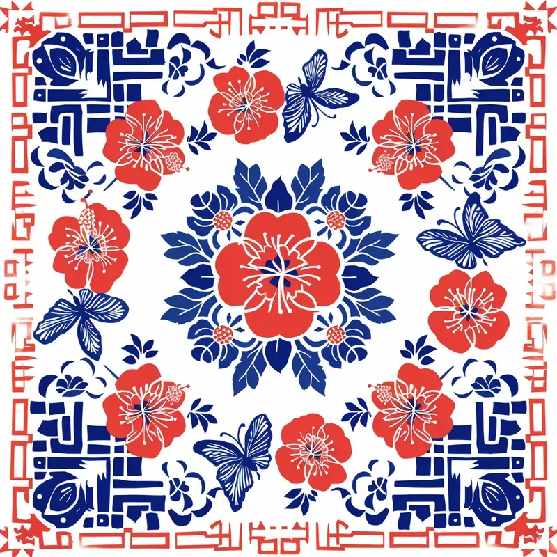 Chinese Tile Flat Patterns Midjourney Prompt | PromptBase