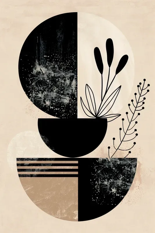 Minimalist Boho Poster Shapes Midjourney Prompt | PromptBase