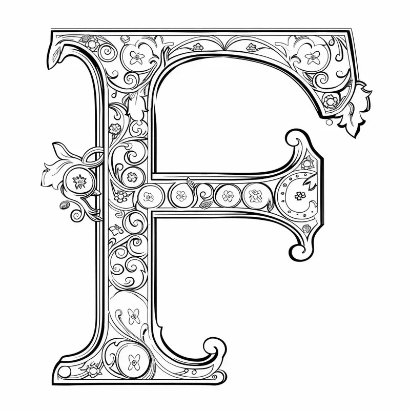 Outline Letter Coloring Pages Midjourney Prompt | PromptBase