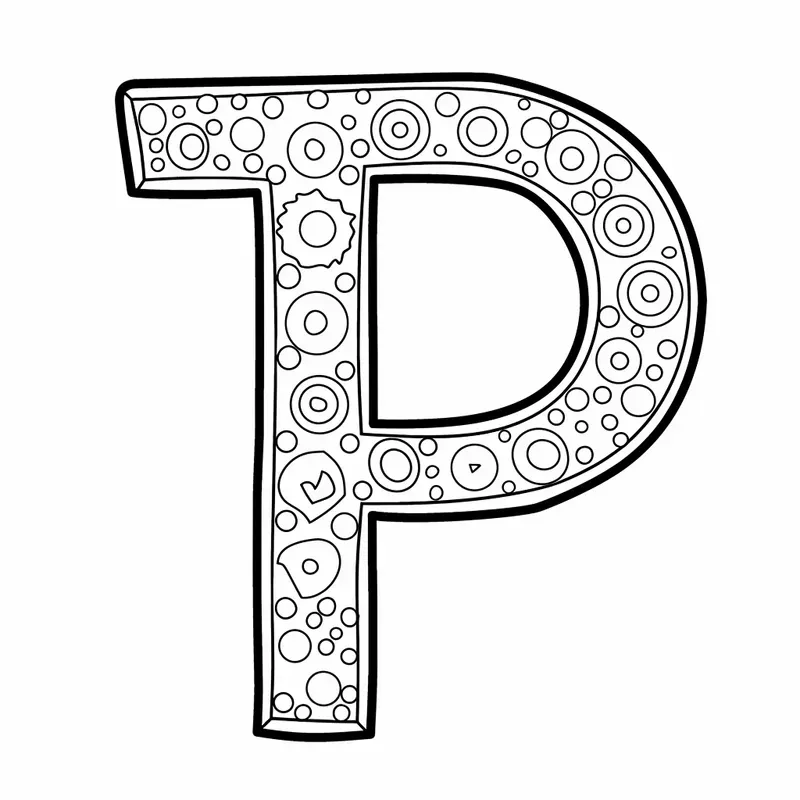 Outline Letter Coloring Pages Midjourney Prompt | PromptBase