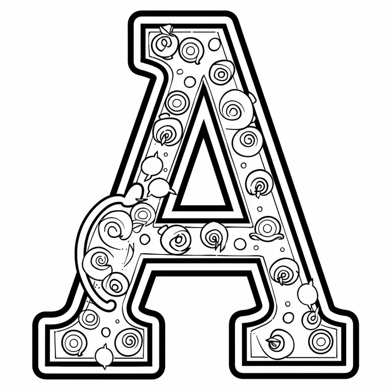 Outline Letter Coloring Pages Midjourney Prompt | PromptBase