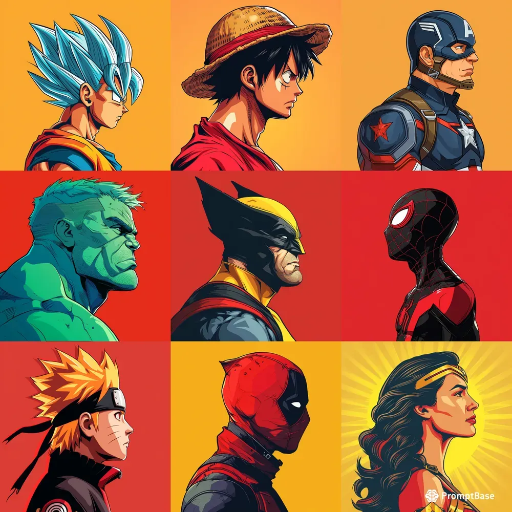 Anime Superheroes NFT Pfp Characters Midjourney Prompt | PromptBase