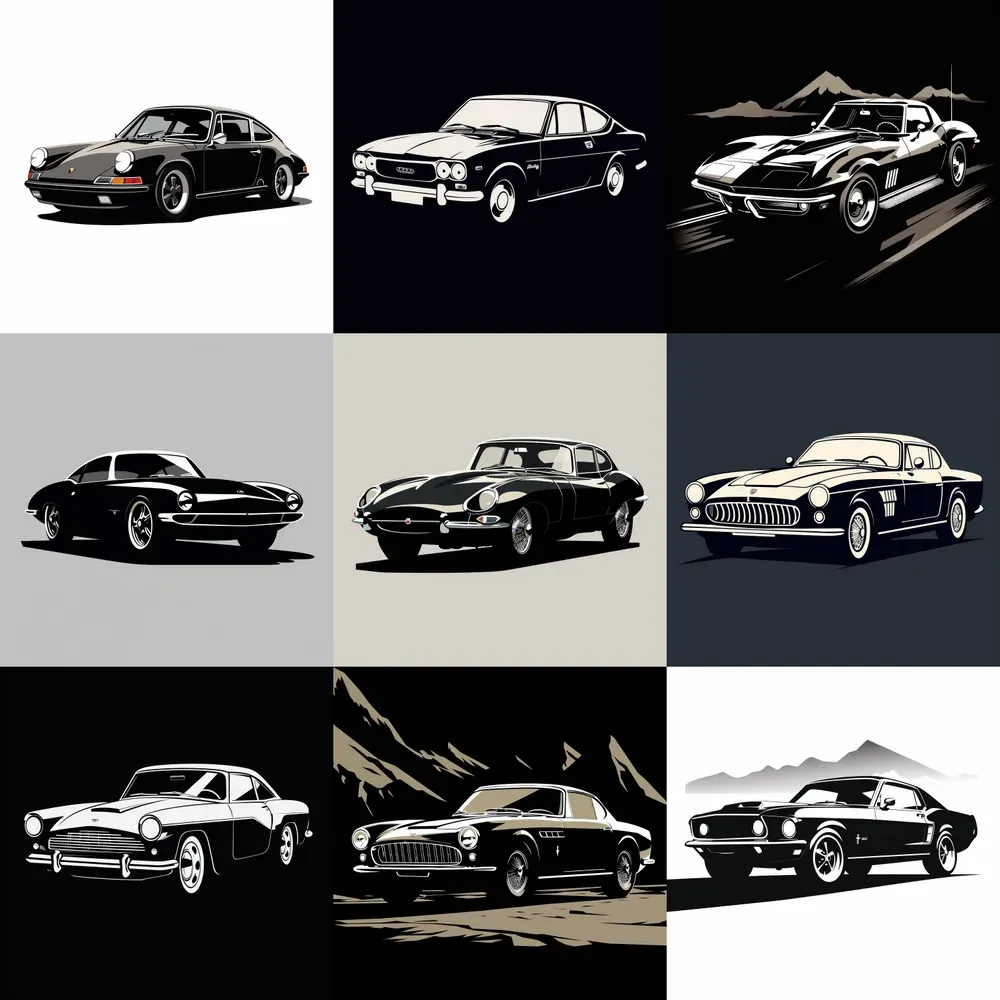 Classic Car Stencil Art Midjourney Prompt | PromptBase