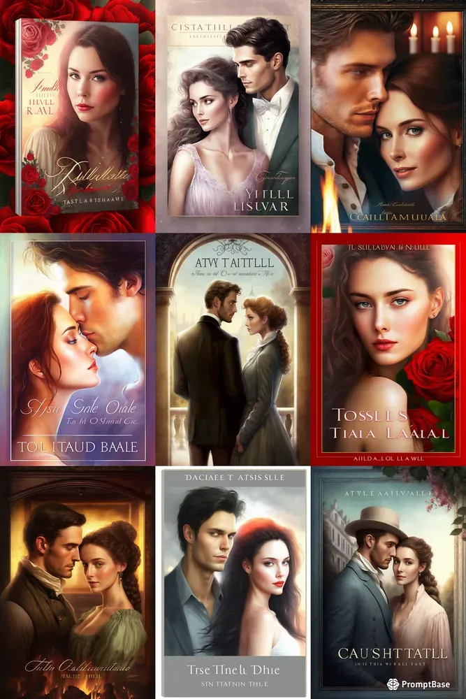 Realistic Romantic Book Covers Midjourney Prompt | PromptBase