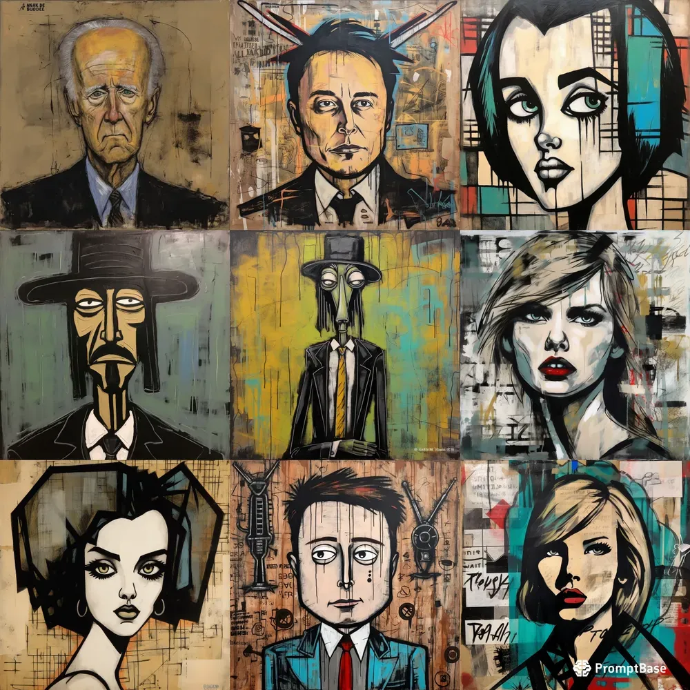 Comically Funny Illustrations Of Characters Midjourney Prompt | PromptBase