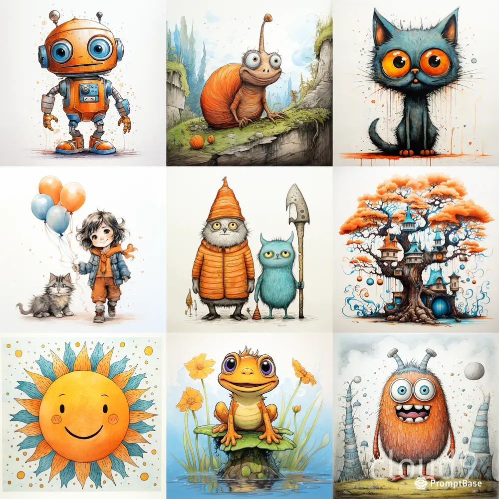 Fantasy Frolics Clipart Odysseys Midjourney Prompt | PromptBase