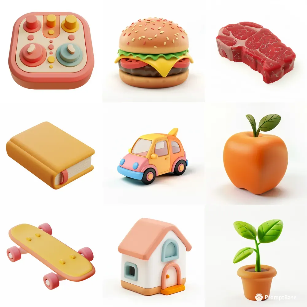 Simple Clay Objects Midjourney Prompt | PromptBase