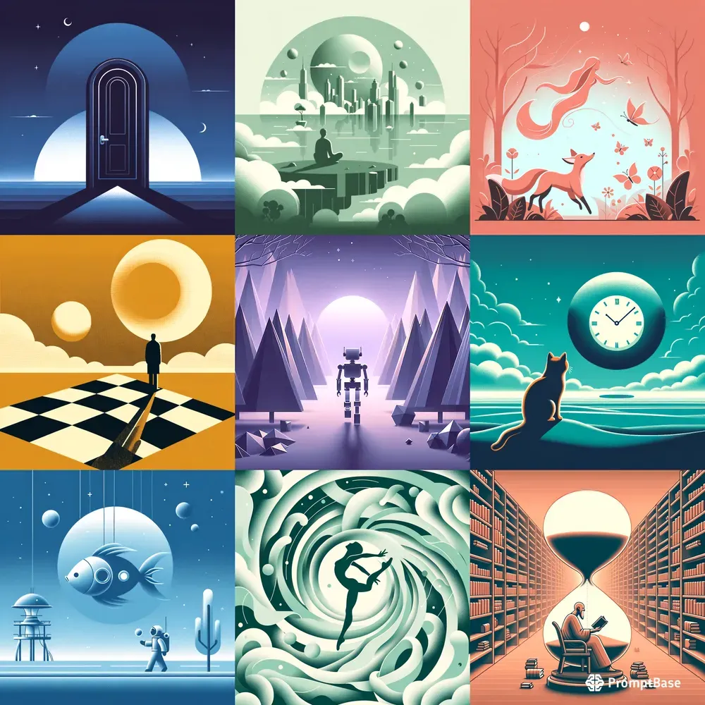 Surreal Minimalist Vectors DALL·E Prompt | PromptBase