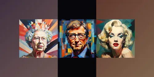 Famous People Pop Art Cubism Portraits Midjourney Prompt | PromptBase