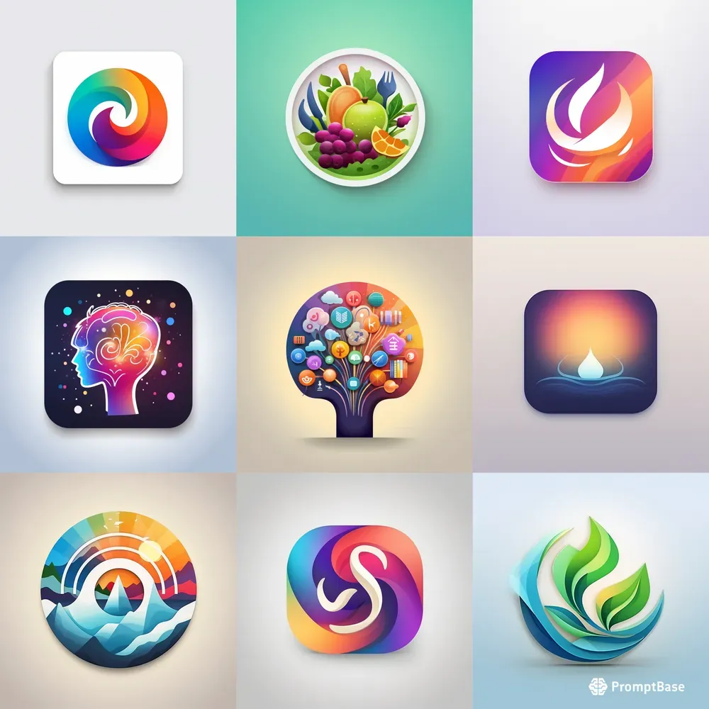 Ios App Logos Designs Midjourney Prompt | PromptBase