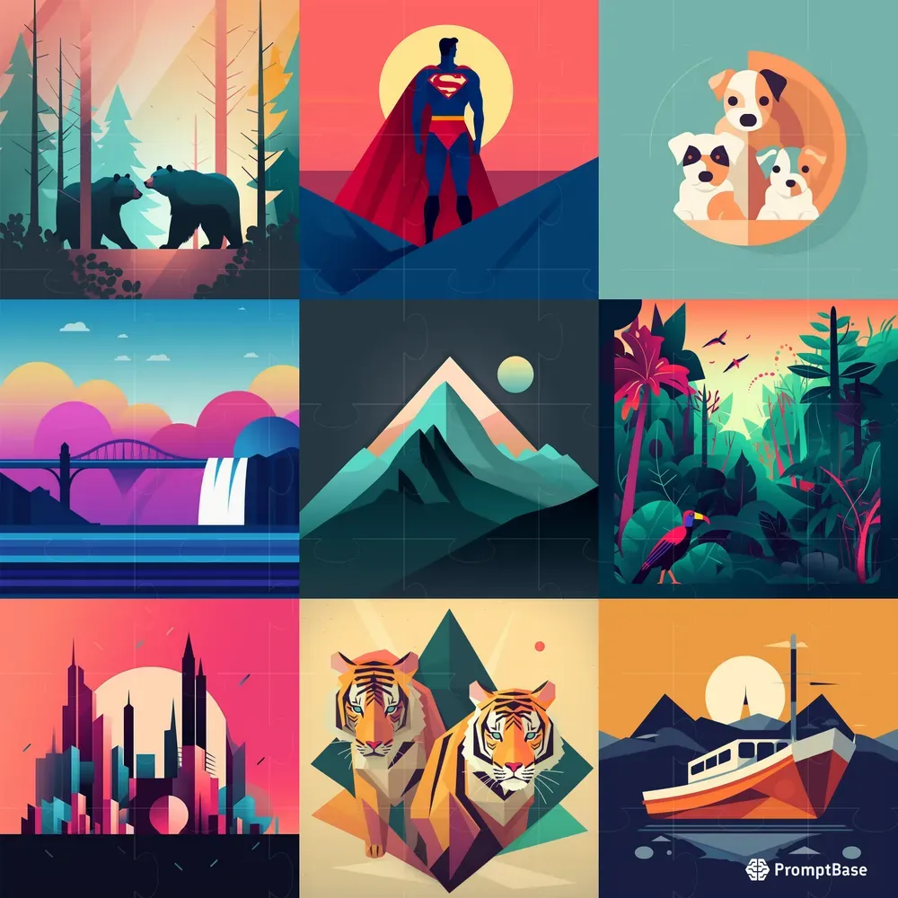 Minimalist Vector Illustrations Midjourney Prompt | PromptBase