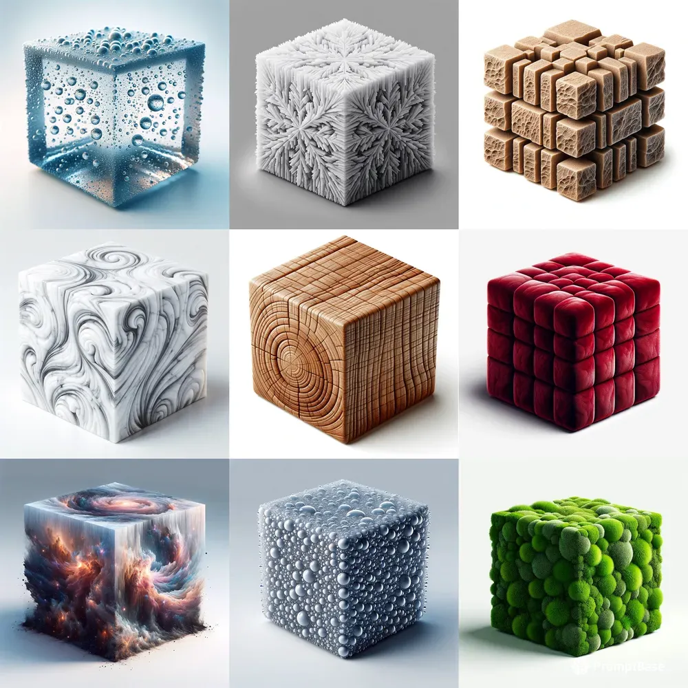 Texture Cube Extravaganza DALL·E Prompt | PromptBase