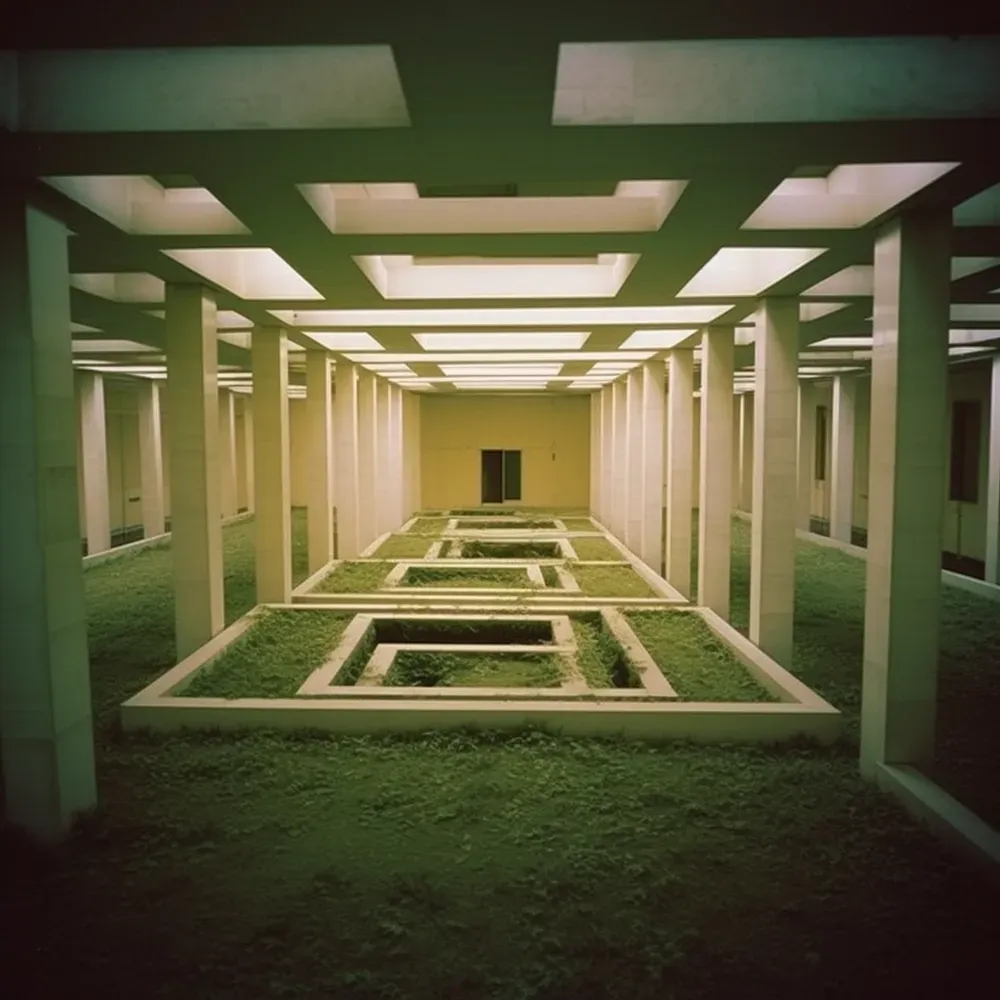 Liminal Spaces Backrooms Noneuclidean Midjourney Prompt | PromptBase