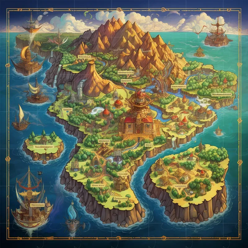 Fantastic Map Dreamworld Maps Midjourney Prompt | PromptBase