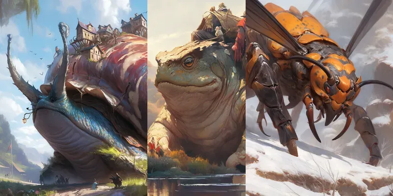 Giant Creature Concept Art Midjourney Prompt | PromptBase