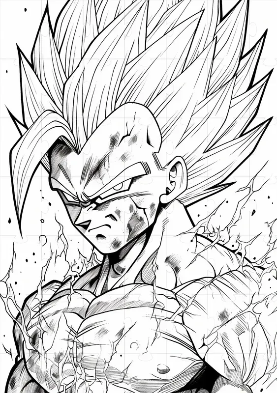 Coloring Book Pages Dbz Characters Midjourney Prompt | PromptBase